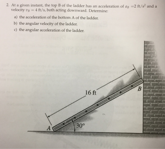 Solved At a given instant, the top B of the ladder has an | Chegg.com