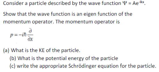 Solved Consider A Particle Described By The Wave Function