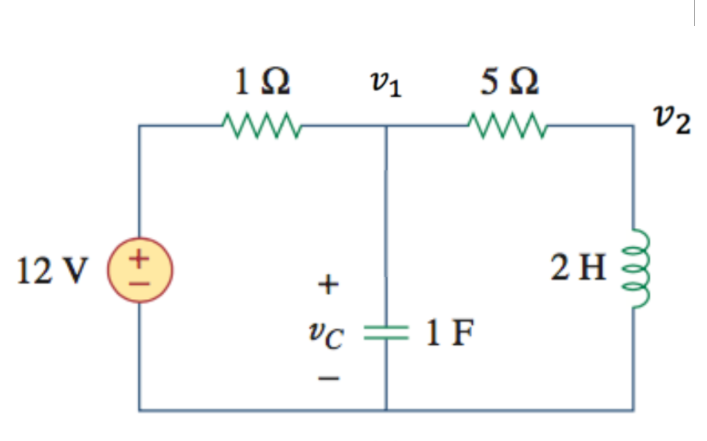 Solved Please write the KCL equation for node v1 and v2, | Chegg.com