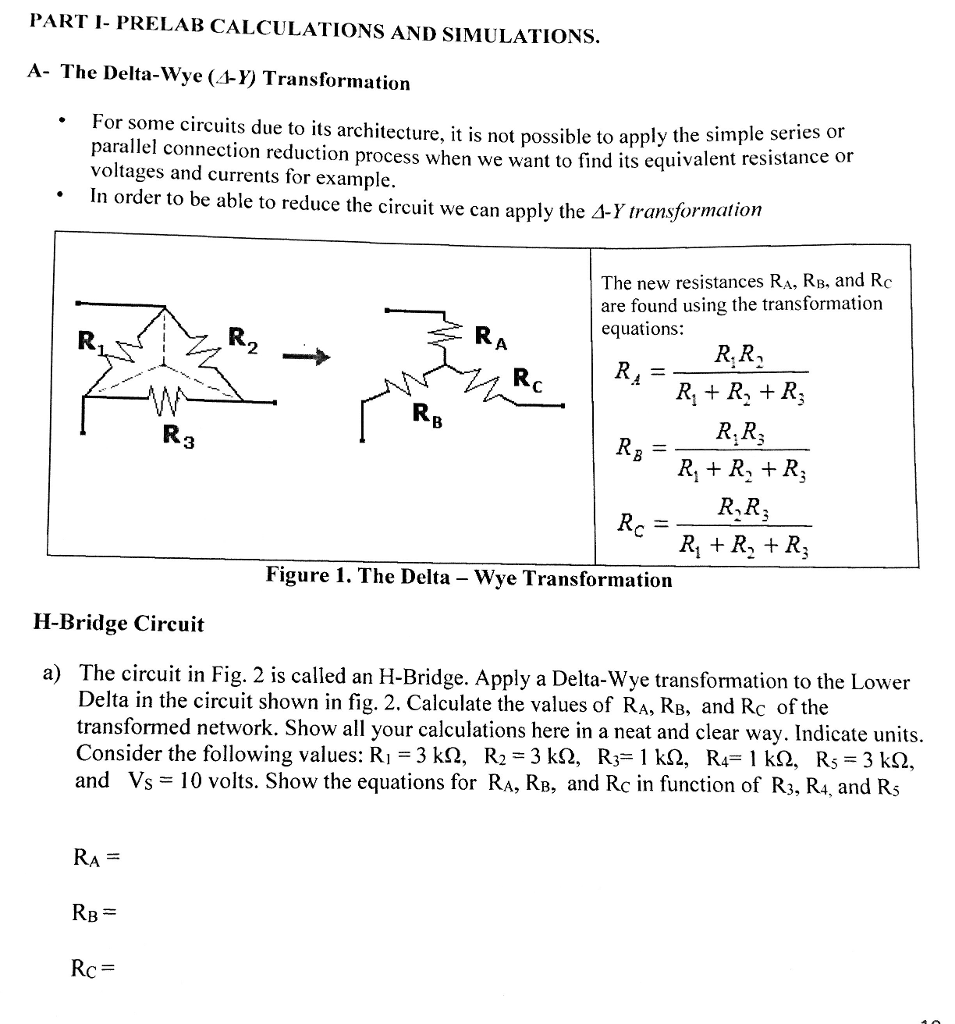 Solved PART I- PRELAB CALCULATIONS AND SIMULATIONS A- The | Chegg.com