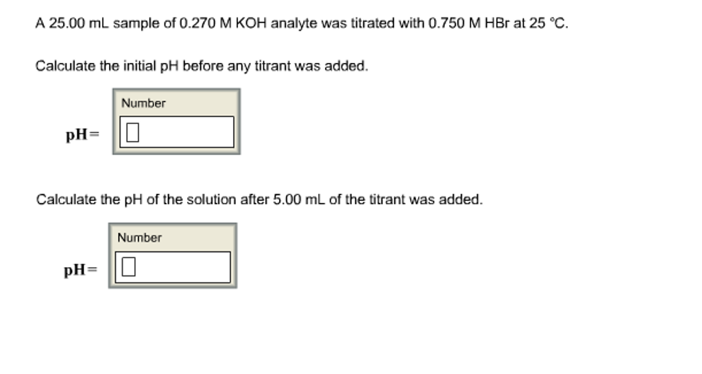 Solved A 25.00 mL sample of 0.270 M KOH analyte was titrated | Chegg.com