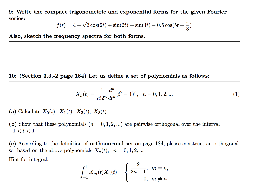 Solved 9: Write the compact trigonometric and exponential | Chegg.com