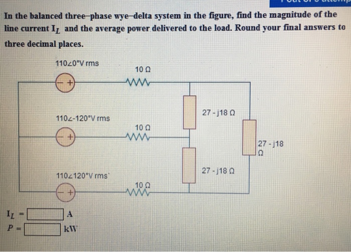 Solved In the balanced three-phase wye-delta system in the | Chegg.com