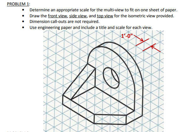 Solved Determine an appropriate scale for the multi-view to | Chegg.com