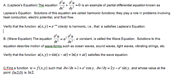 Solved (Laplace's Equation) The equation is an example of | Chegg.com