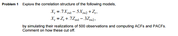 Explore the correlation structure of the following | Chegg.com