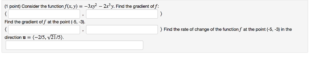 Solved 1 point) Consider the function fx, y) 3xy2 - 2x3y. | Chegg.com