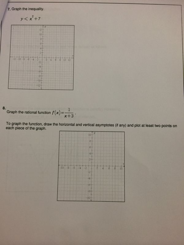 Solved Graph the inequality Graph the rational function | Chegg.com