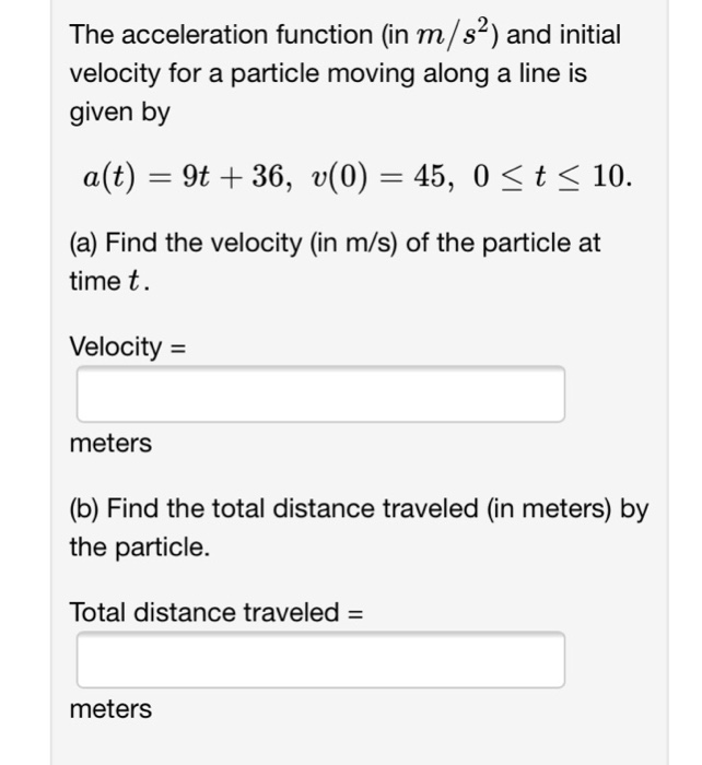 Solved The velocity function (in meters per second for a | Chegg.com
