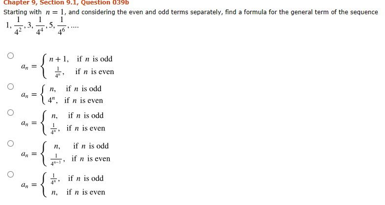 Solved Chapter 9, Section 9.1, Question 039b Starting with | Chegg.com