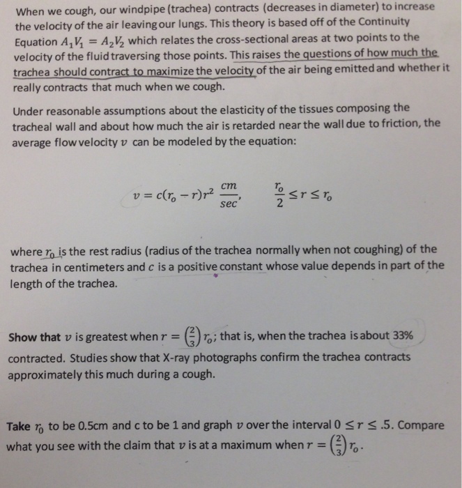Solved When we cough, our windpipe (trachea) contracts | Chegg.com