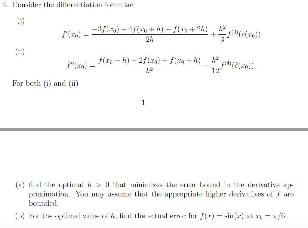 Solved Consider the differentiation formulae (i) | Chegg.com