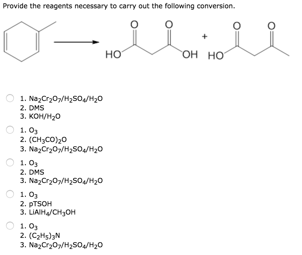 Solved Provide the reagents necessary to carry out the | Chegg.com