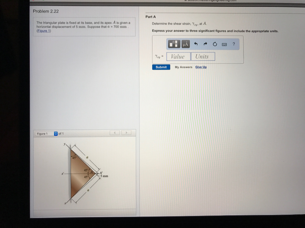 Solved The triangular plate is fixed at its base, and its | Chegg.com