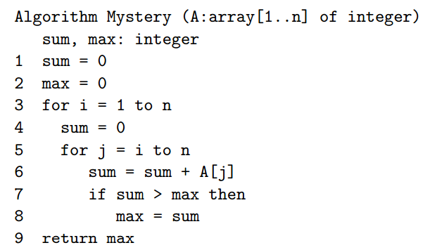 Solved calculate the approximate complexity of Mystery | Chegg.com