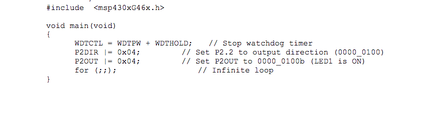 Write a program in C to modify the state of LED1 and | Chegg.com