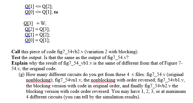 Solved 8. (22 %) Changing the order of code for nonblocking | Chegg.com