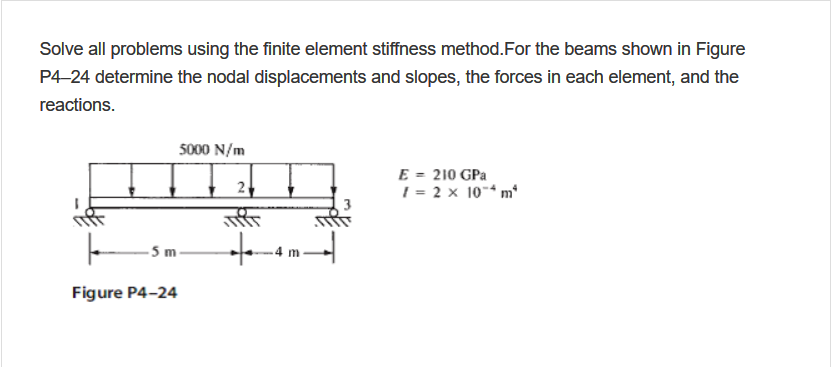 Solved Solve all problems using the finite element stiffness | Chegg.com