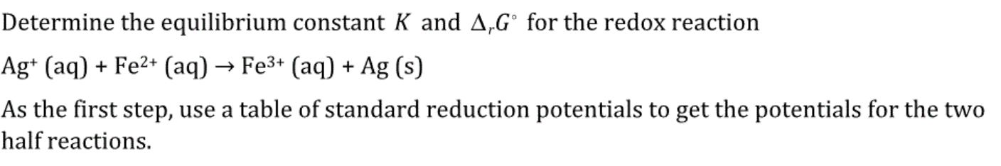 Solved Determine the equilibrium constant K and delta r G | Chegg.com