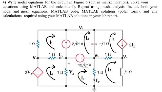 Solved Write nodal equations for the circuit in Figure 6 | Chegg.com