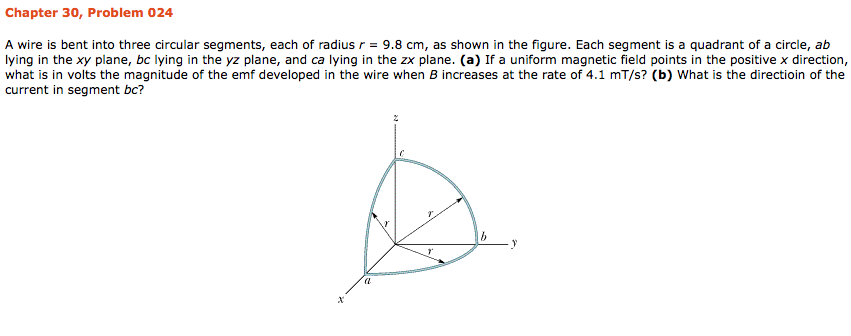 Solved A wire is bent into three circular segments, each of | Chegg.com