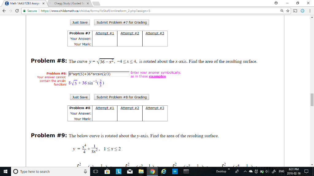 Solved Math 1AA3/1 ZB3 Assign X、 Chegg Study I Guided S X1 ← | Chegg.com
