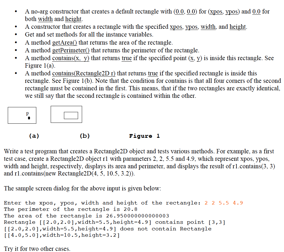 Solved Define the Rectangle2D class that contains: • Double | Chegg.com