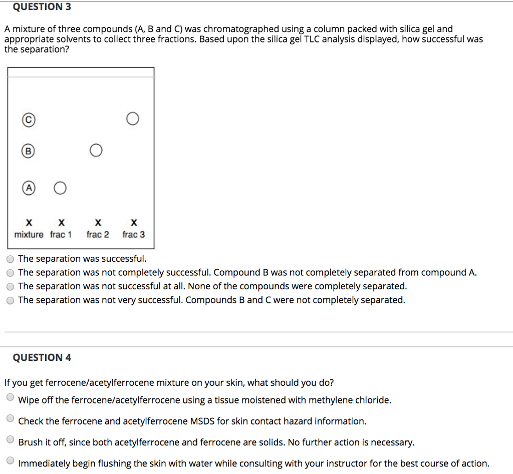 Solved QUESTION 1 To prepare a column for chromatography | Chegg.com