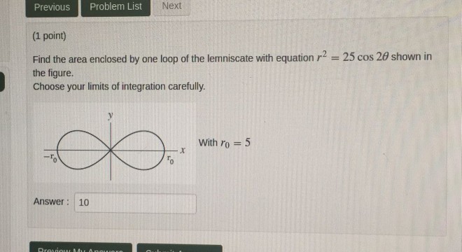 Solved Find the area enclosed by one loop of the lemniscate | Chegg.com