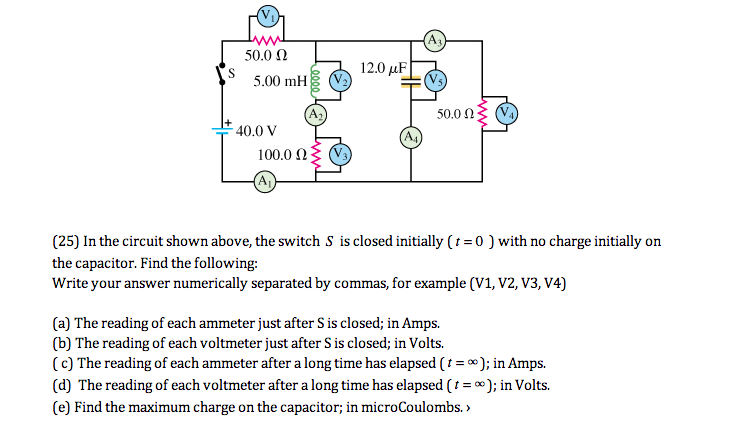 Solved In the circuit shown above, the switch S is closed | Chegg.com