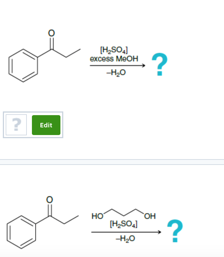 Solved H2SO4 excess MeOH -H20 Edit HO DHH so H2SO4 -H20 | Chegg.com