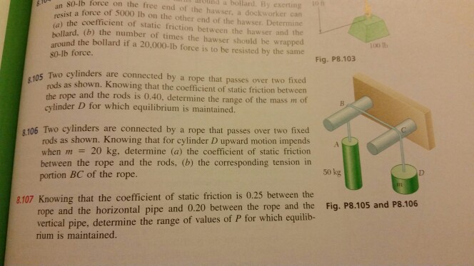 Solved Two cylinders are connected by a rope that passes | Chegg.com