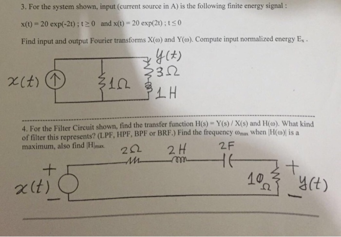 Solved For the system shown, input (current source in A) is | Chegg.com