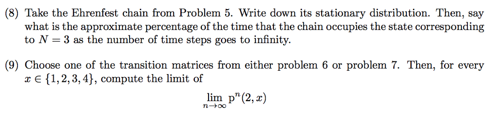 Solved (6) Consider the chain with state space S-[1,2,3,4], | Chegg.com