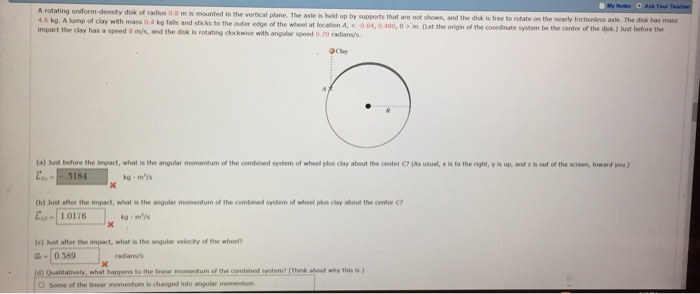 A rotating uniform-density disk of radius 0.8 m is | Chegg.com