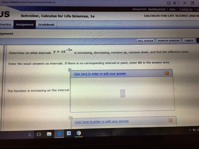 Solved Determine on what intervals y = xe^-5x is increasing, | Chegg.com