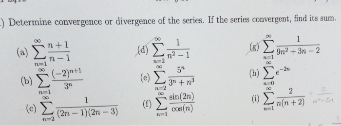 Solved Determine convergence or divergence of the series. If | Chegg.com