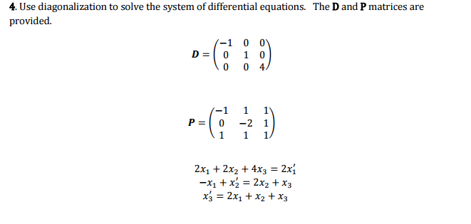 Solved Use diagonalization to solve the system of | Chegg.com