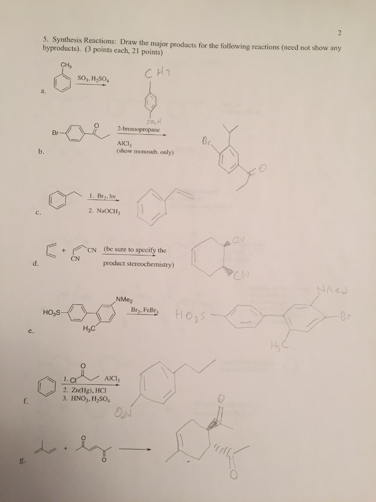 Solved Draw the major products for the following reactions | Chegg.com