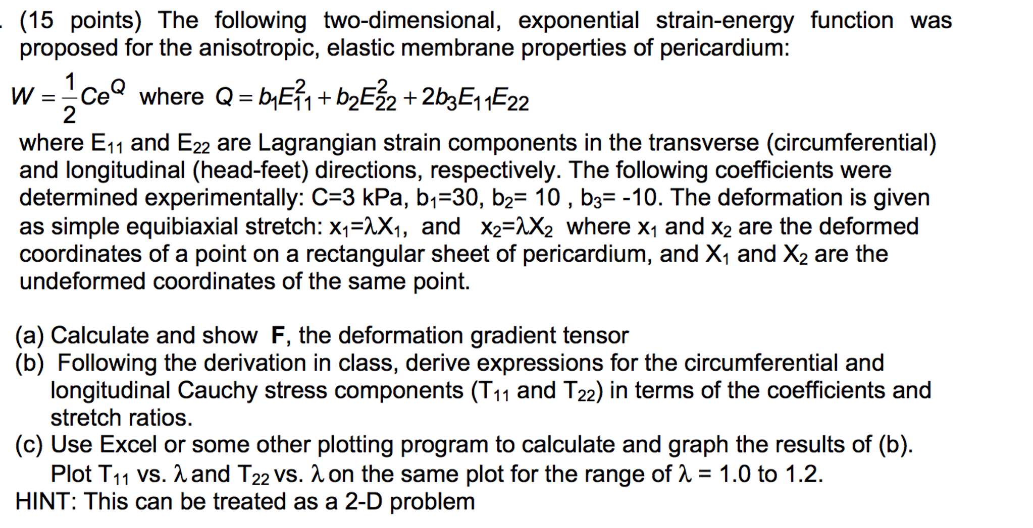 The following two-dimensional, exponential | Chegg.com