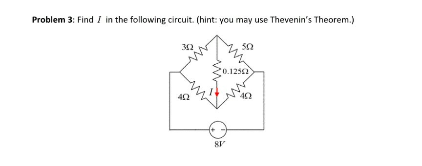 Solved Problem 3: Find I in the following circuit. (hint: | Chegg.com