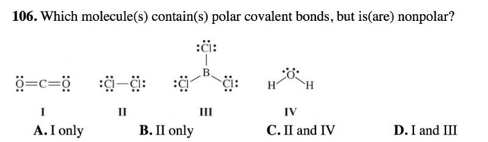 Solved Which molecule(s) contain(s) polar covalent bonds, | Chegg.com