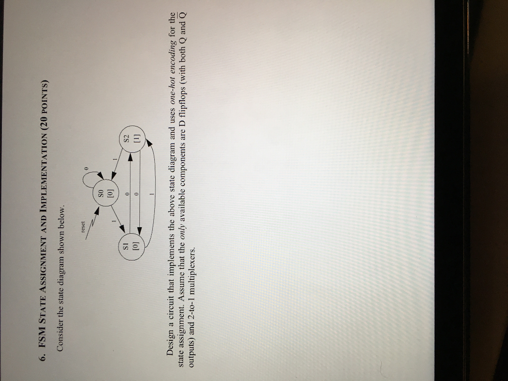 Solved FSM State Assignment and Implementation Consider the | Chegg.com