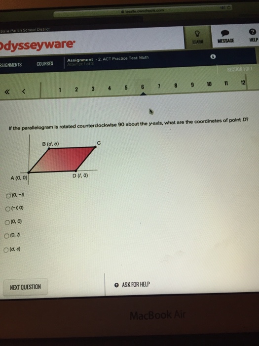Solved If the parallelogram Is rotated counterclockwise 90 | Chegg.com