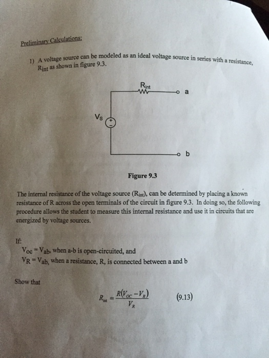 Solved can be modeled as an ideal voltage source in series | Chegg.com