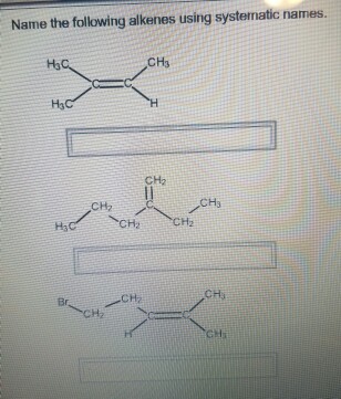 Solved Name the following alkenes using systematic names Ha | Chegg.com