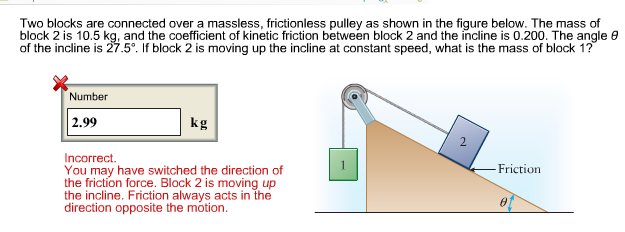 Solved Two blocks are connected over a massless, | Chegg.com