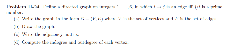 Solved Problem H-24. Define a directed graph on integers i, | Chegg.com