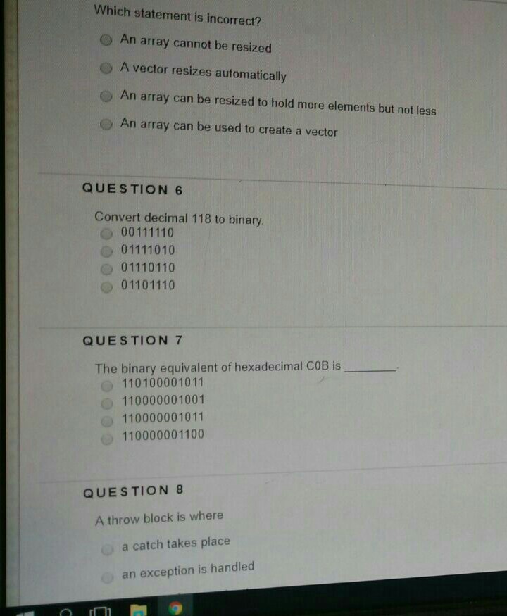 Solved Which statement is incorrect? An array cannot be | Chegg.com