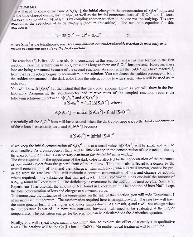 Solved 1 A Calculate The Initial Rates For Experiments